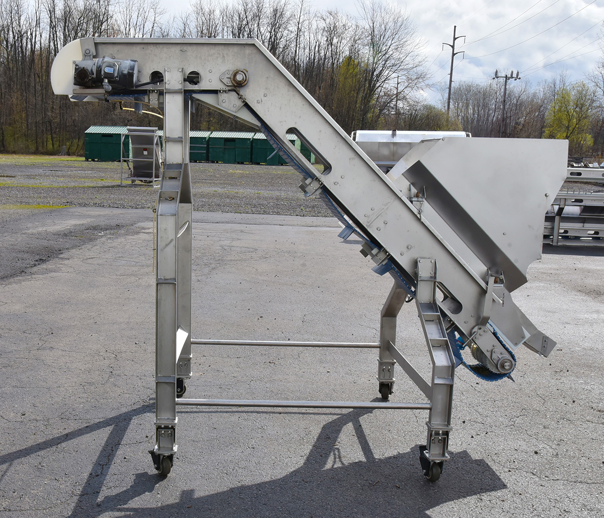 GOOSENECK elevating belt feed CONVEYOR, food grade, stainless steel, Alard item Y5564
